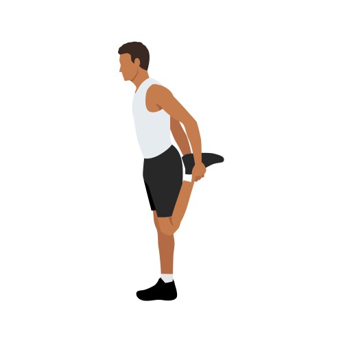 Man doing clamshells clams exercise flat Vector Image