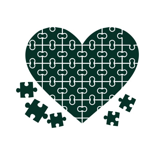 Autism awareness puzzle ribbon element Royalty Free Vector