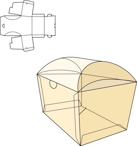 Box die line template Royalty Free Vector Image