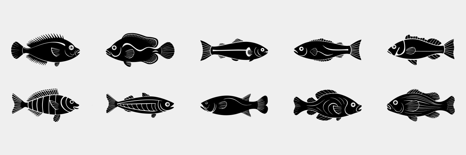 Fish silhouette Royalty Free Vector Image - VectorStock
