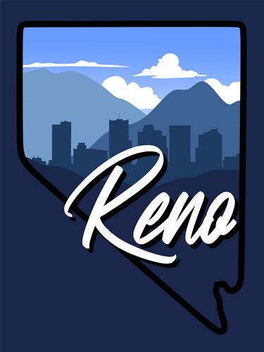 Beautiful city views of reno nevada Royalty Free Vector