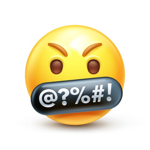 Angry smile emotion reaction symbol icon Vector Image