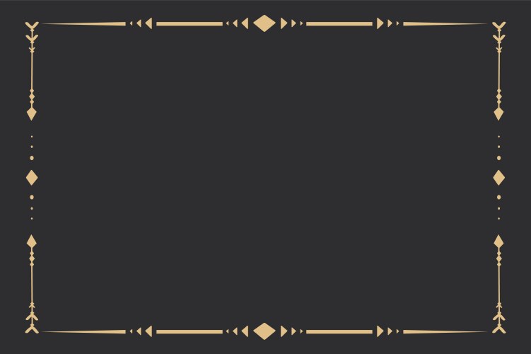 Gold frame set with tribal native indian arrow Vector Image
