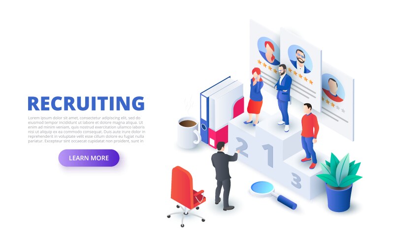 Recruitment presentation template Royalty Free Vector Image