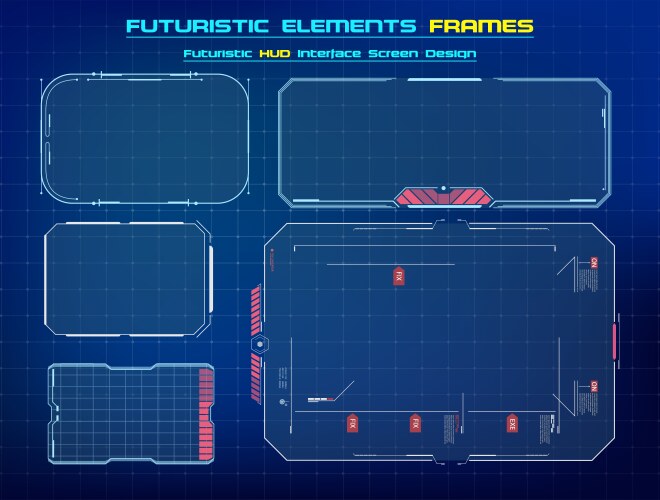 Grid for futuristic hud interface line technology Vector Image