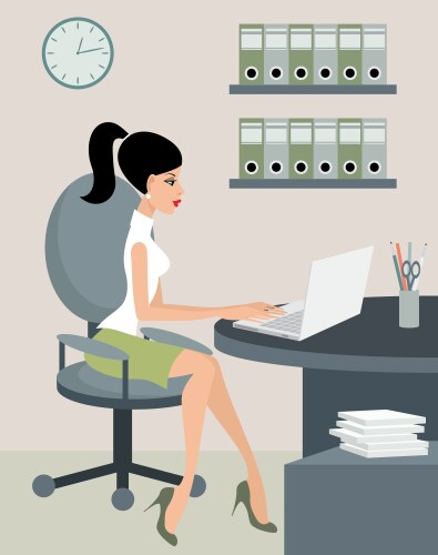 Cartoon secretary Royalty Free Vector Image - VectorStock