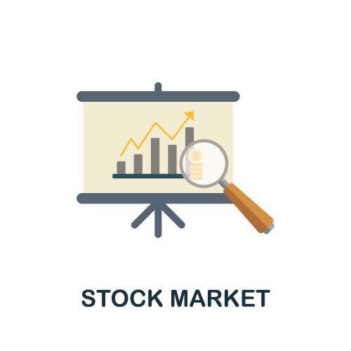 Capital stock flat icon colored sign from Vector Image