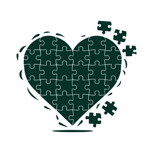 Autism awareness puzzle ribbon element Royalty Free Vector