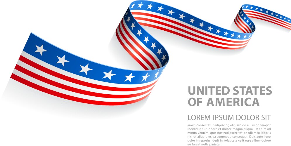 American banner usa border background with waving Vector Image