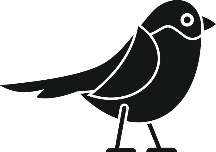 Simple black and white icon of a standing bird Vector Image