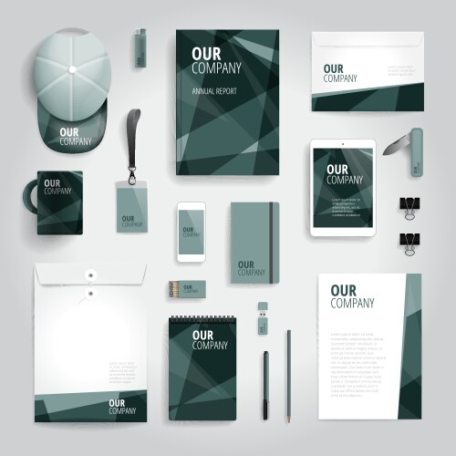 Corporate identity stationery print template Vector Image