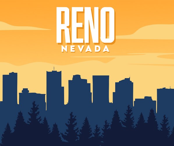Beautiful city views of reno nevada Royalty Free Vector