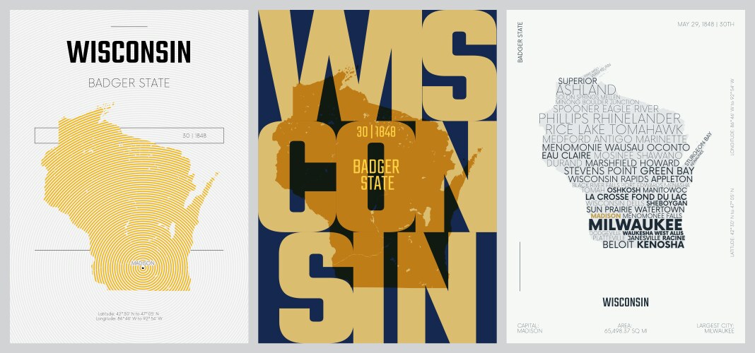 Wisconsin State Outline Vector Images (over 650)