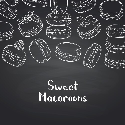 Hand drawn contoured sweets on chalkboard Vector Image