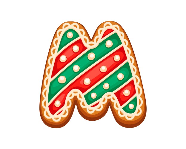 Christmas gingerbread cookies alphabet Royalty Free Vector