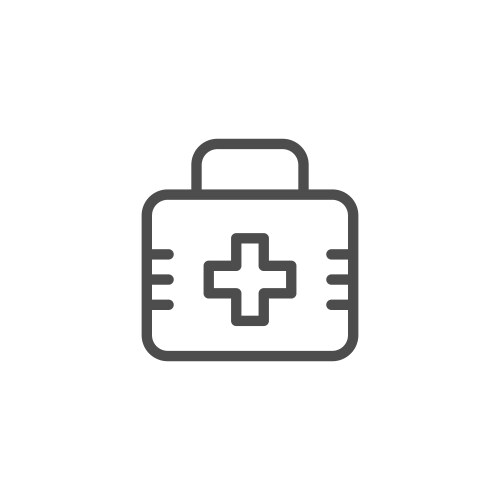 First aid kit icon medical box symbol outline Vector Image