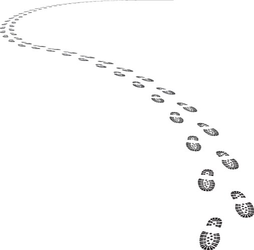 Shoe tracks footpath Royalty Free Vector Image