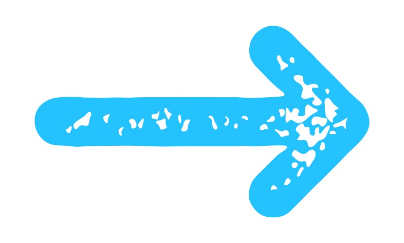 Curved double loop arrow pointing right Royalty Free Vector