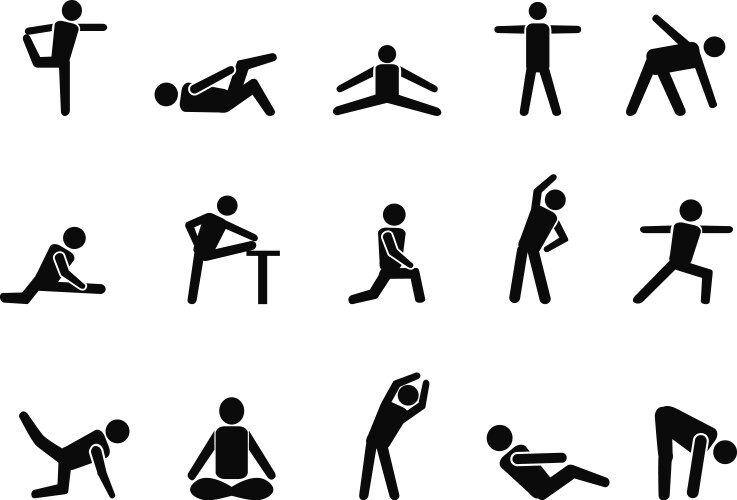 People stretching body Royalty Free Vector Image