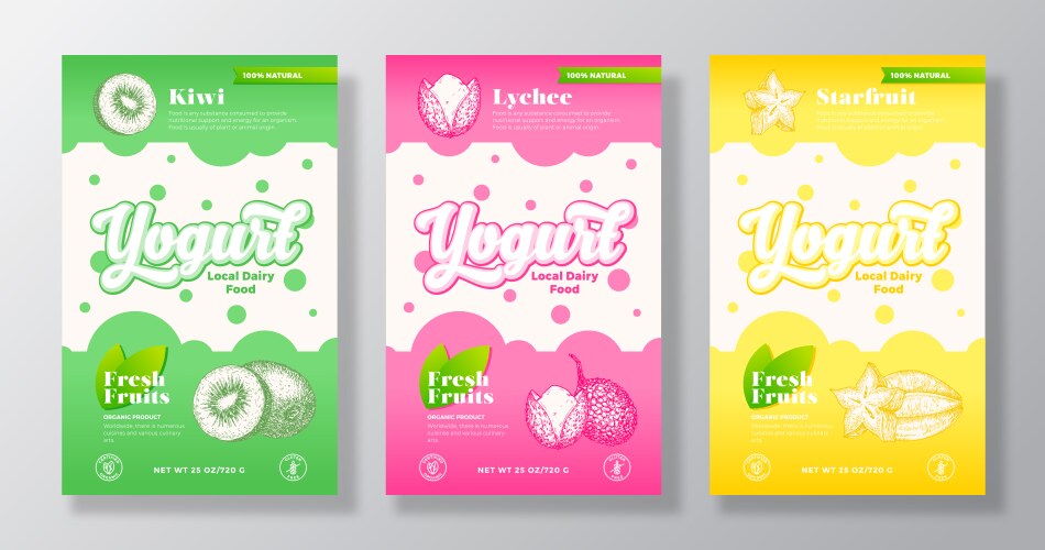 Yoghurt Stickers Yogurt Vector Images (over 160)