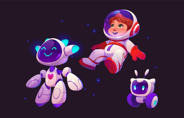 Cute astronaut in different poses Royalty Free Vector Image