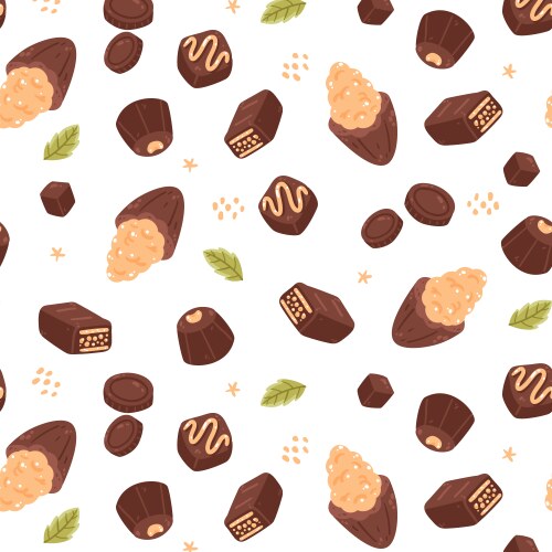 Hand drawn chocolate pattern design Royalty Free Vector