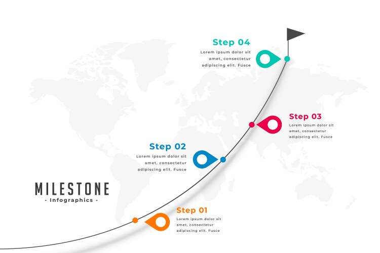 Infographic milestone road pointer template a Vector Image