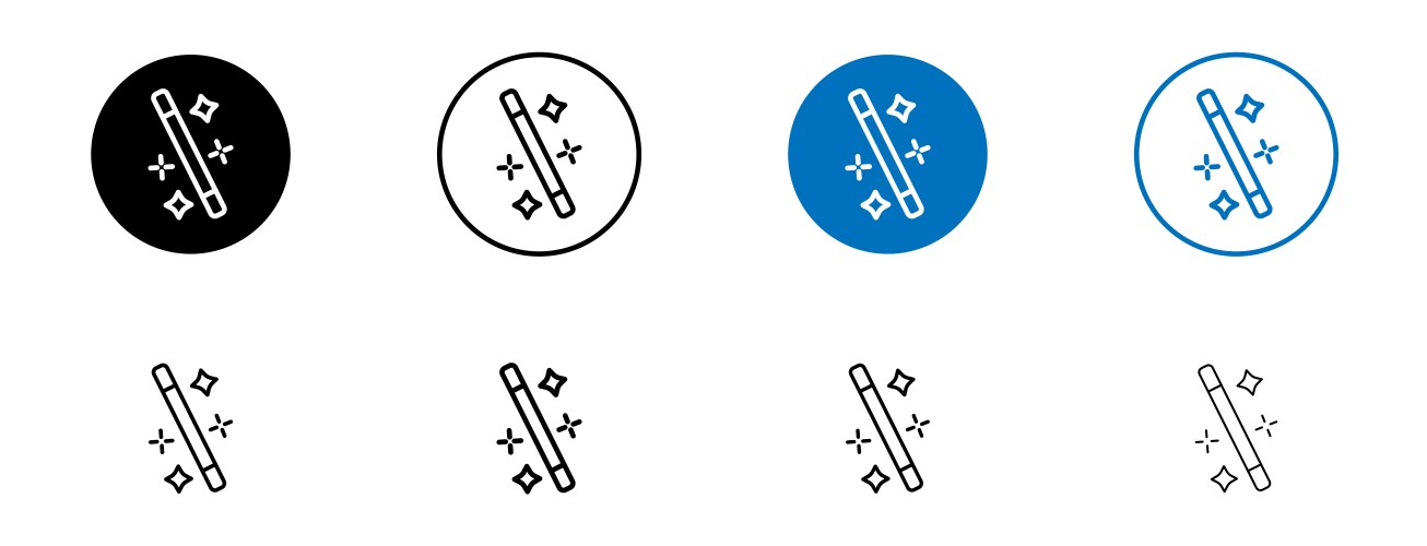 Magic wand icon set tool button Royalty Free Vector Image
