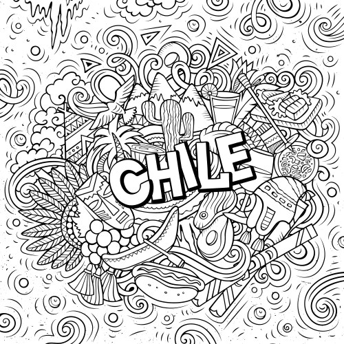 Chile hand drawn cartoon doodles Royalty Free Vector Image