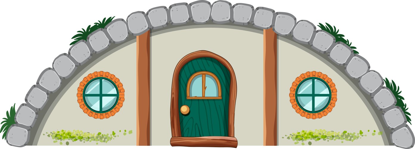 Hobbit house isolated on white background Vector Image