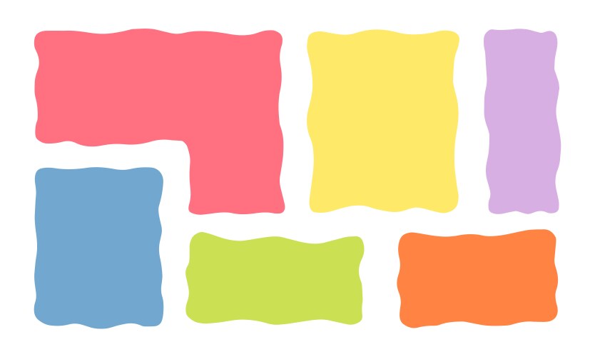 Organic liquid rectangle frame shapes set hand Vector Image