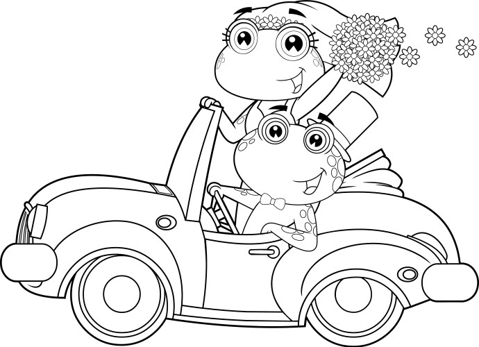 Outlined cartoon police car Royalty Free Vector Image Outlined cartoon police car Royalty Free Vector Image