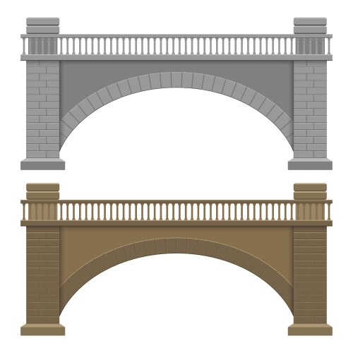 Arch bridge structure icon construction pillar Vector Image
