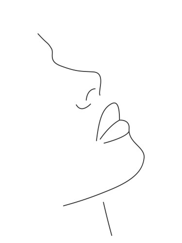 Woman side profile line art Royalty Free Vector Image