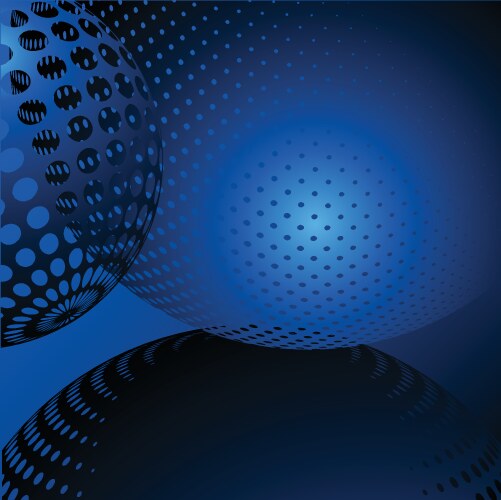 Abstract 3d blue glowing dots particles sphere Vector Image