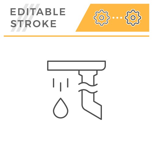 Gutter flat line icon outline Royalty Free Vector Image