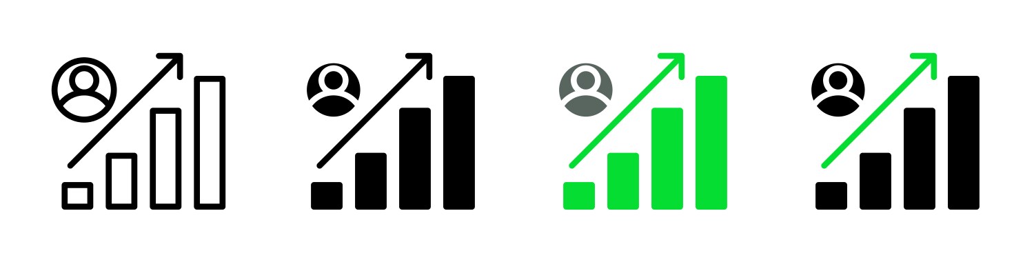 Personal development icon set human career growth Vector Image