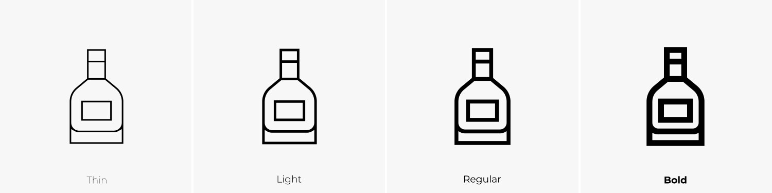 Jenever icon thin light regular and bold style Vector Image