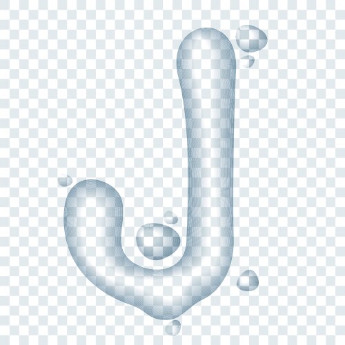 Clear transparent liquid typeface Royalty Free Vector Image