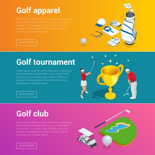 Golf horizontal banners Royalty Free Vector Image