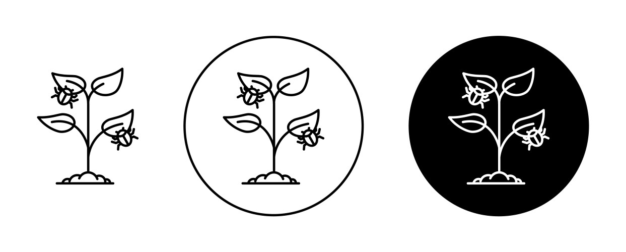 Pest plant icon set crop disease control from Vector Image