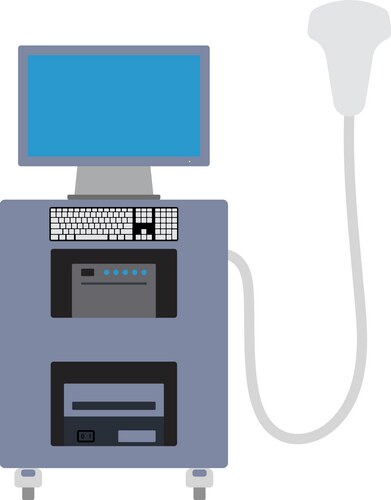 Ultrasound diagnostic machine icon Royalty Free Vector Image