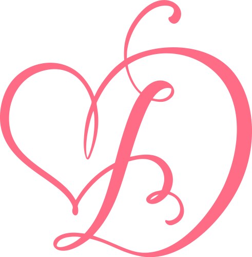 Calligraphy D Drawn Hand Letter Vector Images (over 430)