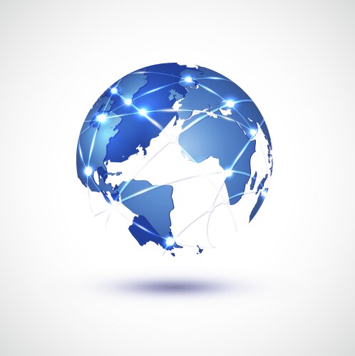 World data connecting network and communications Vector Image