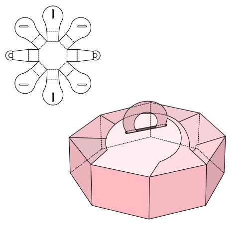 Diamond shape box packaging die cut template Vector Image