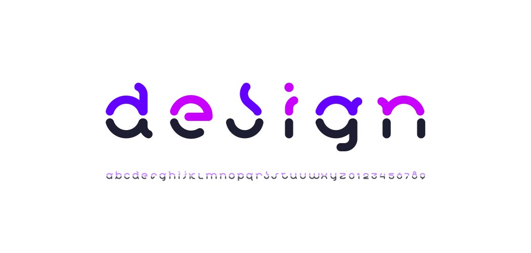 Digital tech font rounded wire alphabet number 2 Vector Image