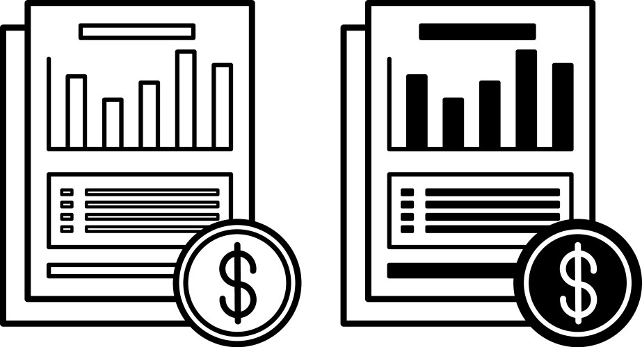 Bank building icons black and white Royalty Free Vector