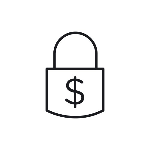 Fixed price icon set lock symbol Royalty Free Vector Image
