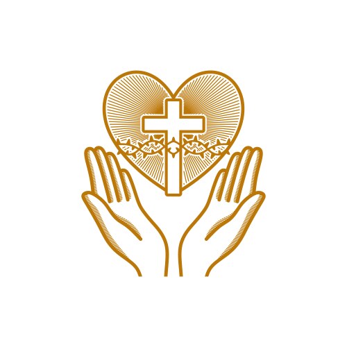 Praying hands symbols Royalty Free Vector Image