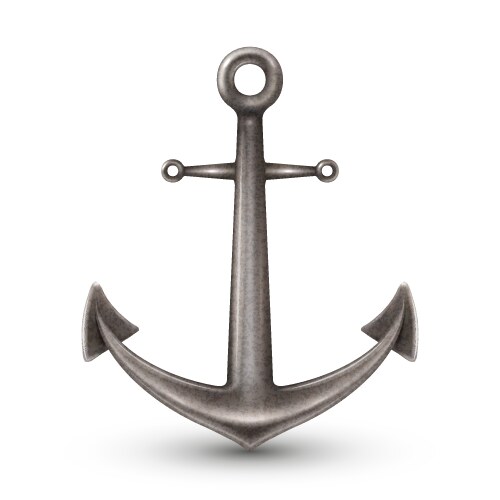 Realistic 3d detailed anchor and rope Royalty Free Vector